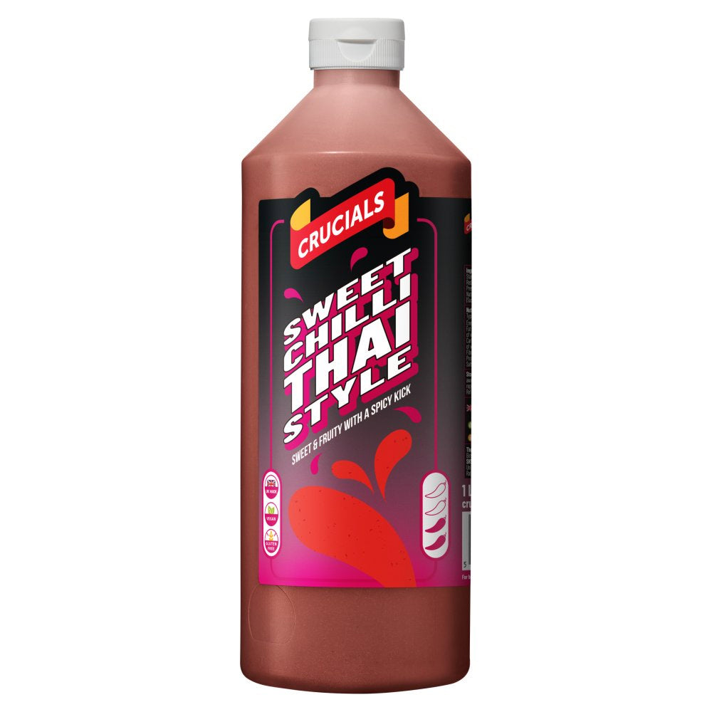 Crucials Sweet Chilli Thai Style 1L – Sweet & Spicy Vegan Sauce – WingsMart