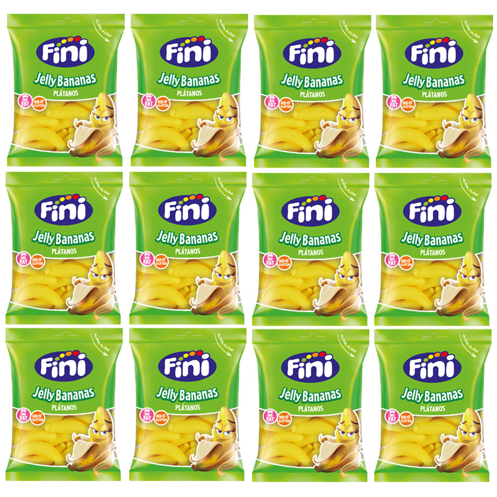 Fini Jelly Bananas 75g (Box of 12) – Fruity Banana Shaped Jelly Sweets ...