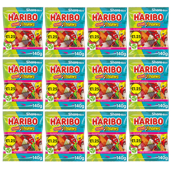 HARIBO Sour Sparks Fruit & Cola Gums 140g Sharing Bag (12 Pack) – WingsMart
