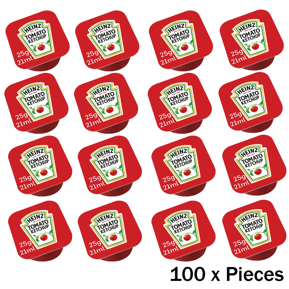 Heinz Tomato Ketchup Dip Pots 100 x 25g|Classic Taste & Fresh Portions ...