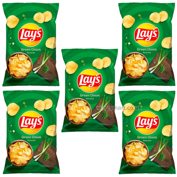 Lays Green Onion Chips 130g – Crispy & Flavorful Snack – WingsMart
