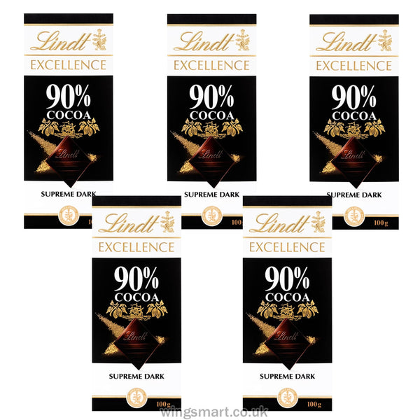 Lindt Excellence Intense Dark 90% Cocoa Chocolate Bar 100g – WingsMart