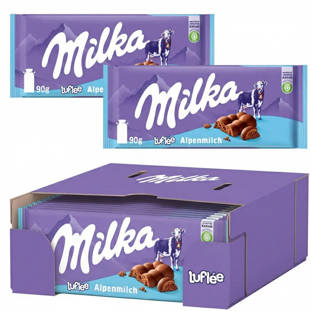 Milka Bubbly Milk Chocolate 90g (14 Pack) | Alpine Milk Chocolate Bars ...