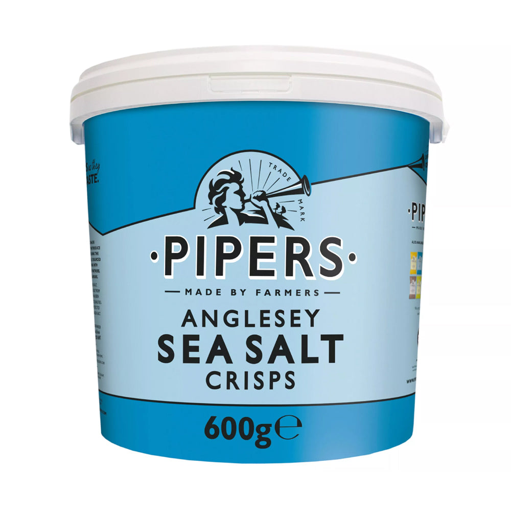Pipers Anglesey Sea Salt Crisps 600g Tub – Premium Snack – WingsMart