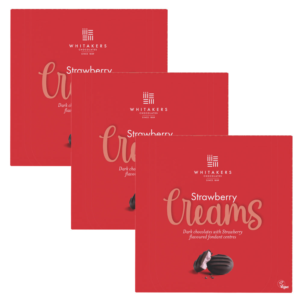 Whitakers Strawberry Creams 90g Pack of 3 –Smooth Strawberry Chocolate ...