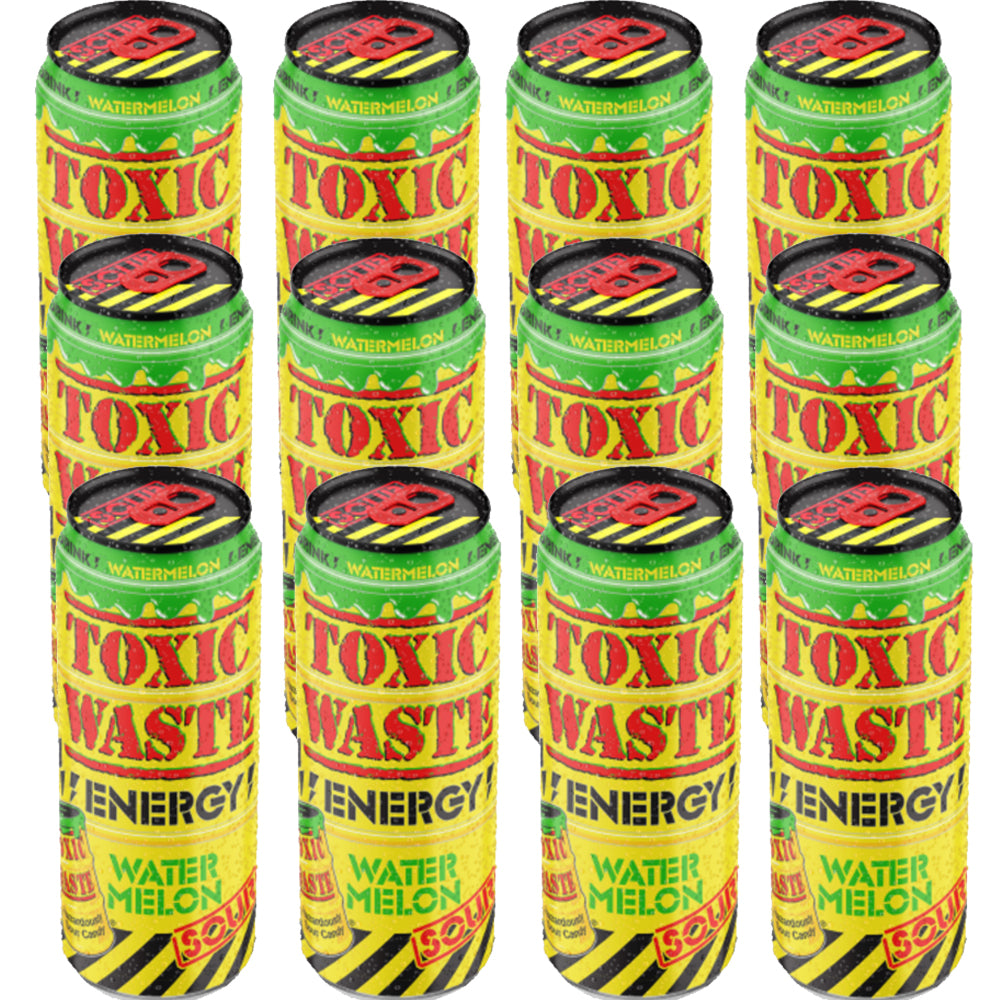 Toxic Waste Sour Watermelon Energy Drink – 12 x 500ml Cans – WingsMart
