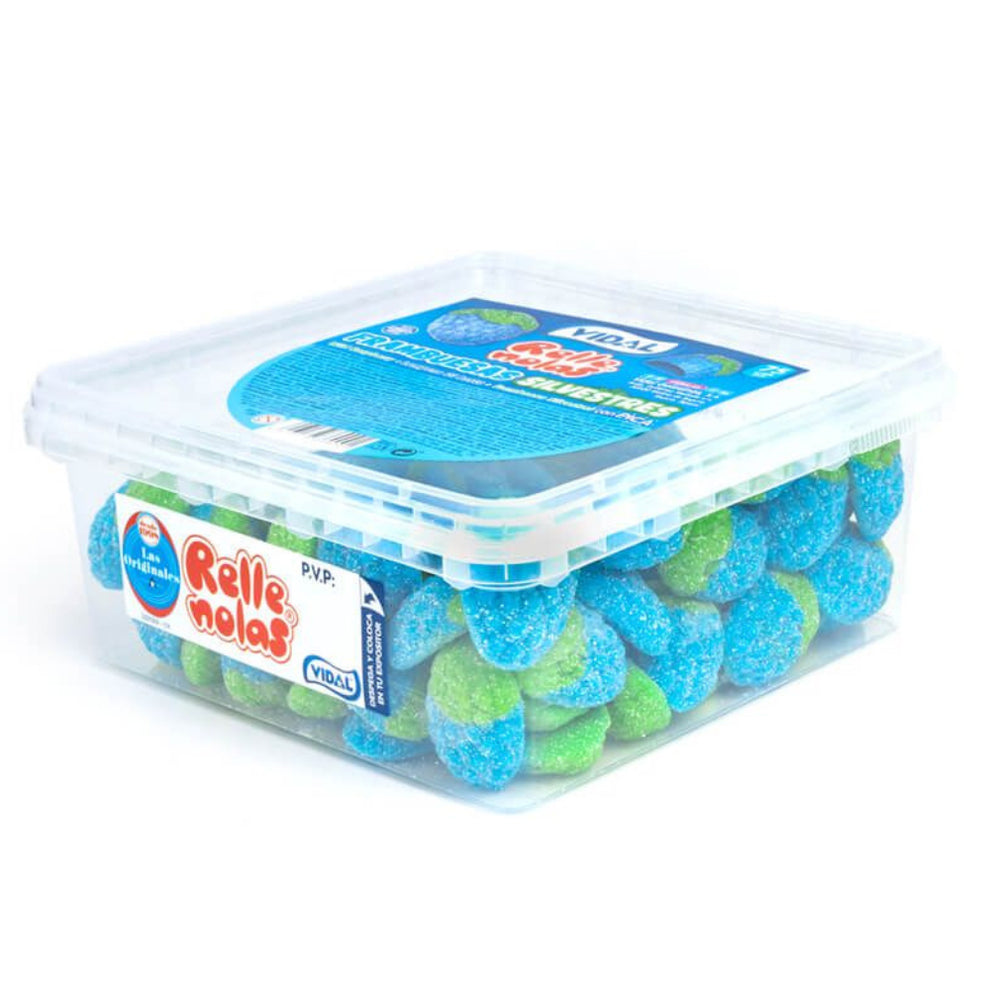 Vidal Jelly Filled Blue Raspberries 10p PMP Tub 795g | Sweet Treats ...