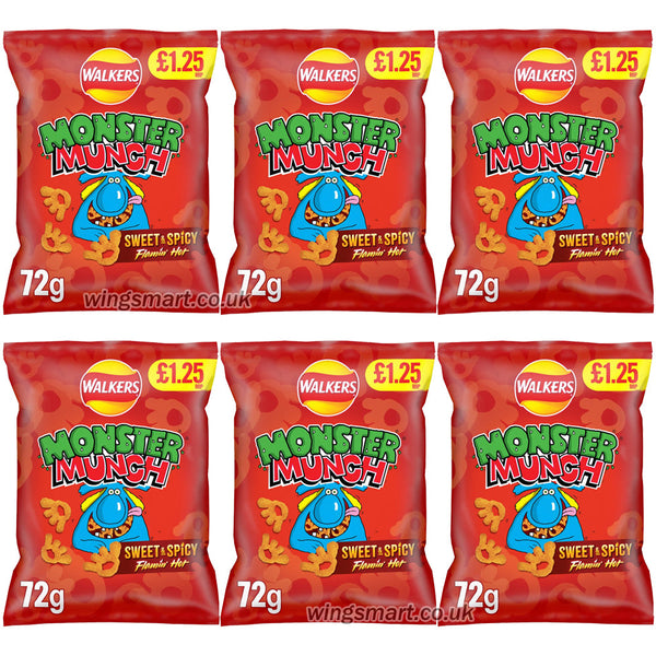 Walkers Monster Munch Sweet & Spicy Snacks Crisps 72 g PMP – WingsMart
