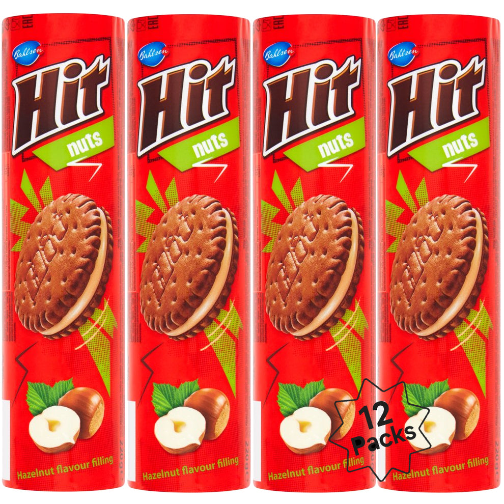 Bahlsen Hit Nuts Hazelnut Cream Biscuits 220g – Pack of 12 – WingsMart