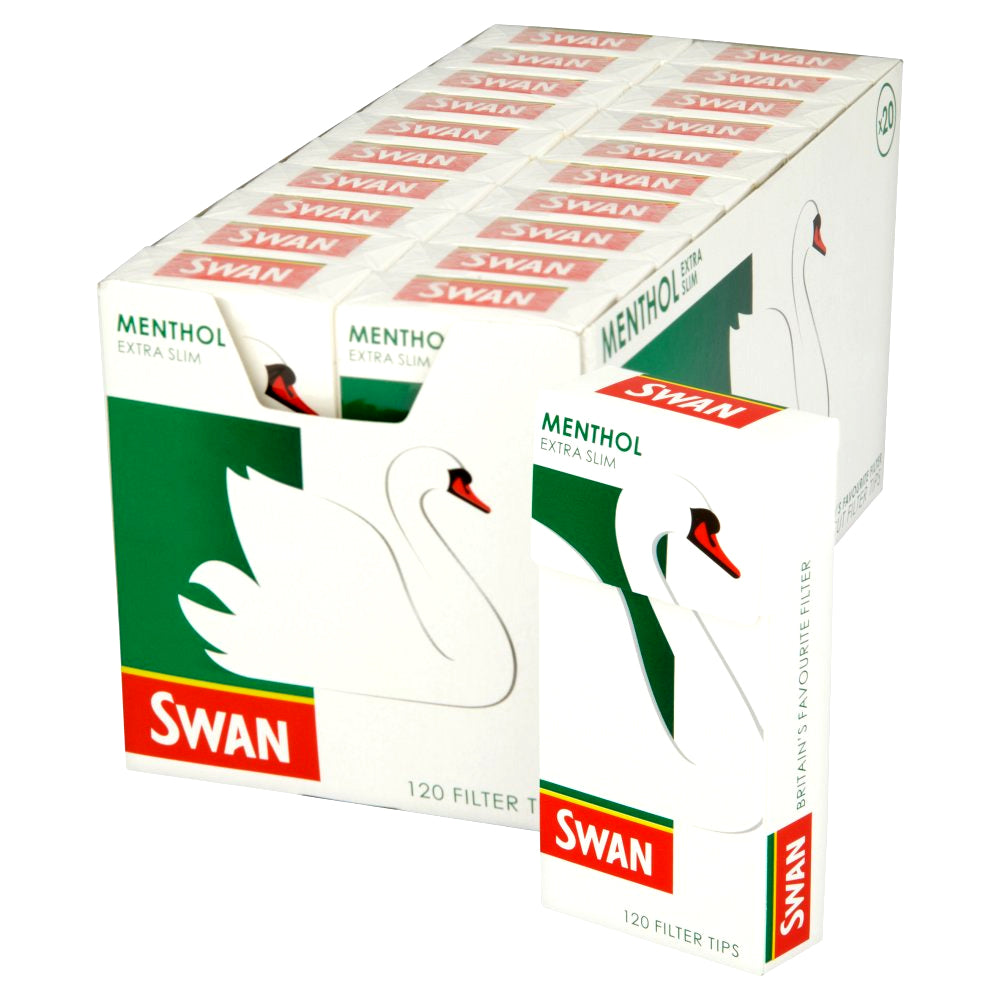 Swan Menthol Extra Slim 120 Pre Cut Filter Tips Box of 20 Packs – WingsMart